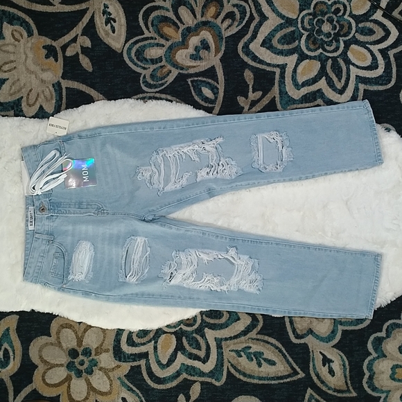 Blue Savvy | Jeans | New Blue Savvy Distressed High Rise Straight Light ...